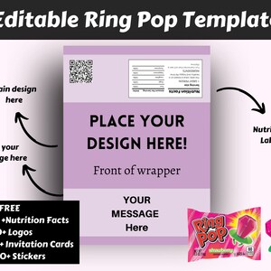 Ring Pop Template | Ring Pop Wrapper | Ring Pop Wrapper Template | Ring ...