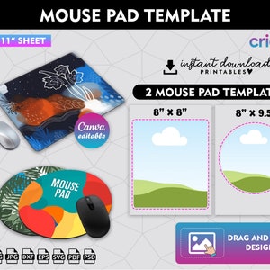 Mouse Pad Template CANVA Edit, Mouse Pad Svg, Mouse Pad Sublimation ...