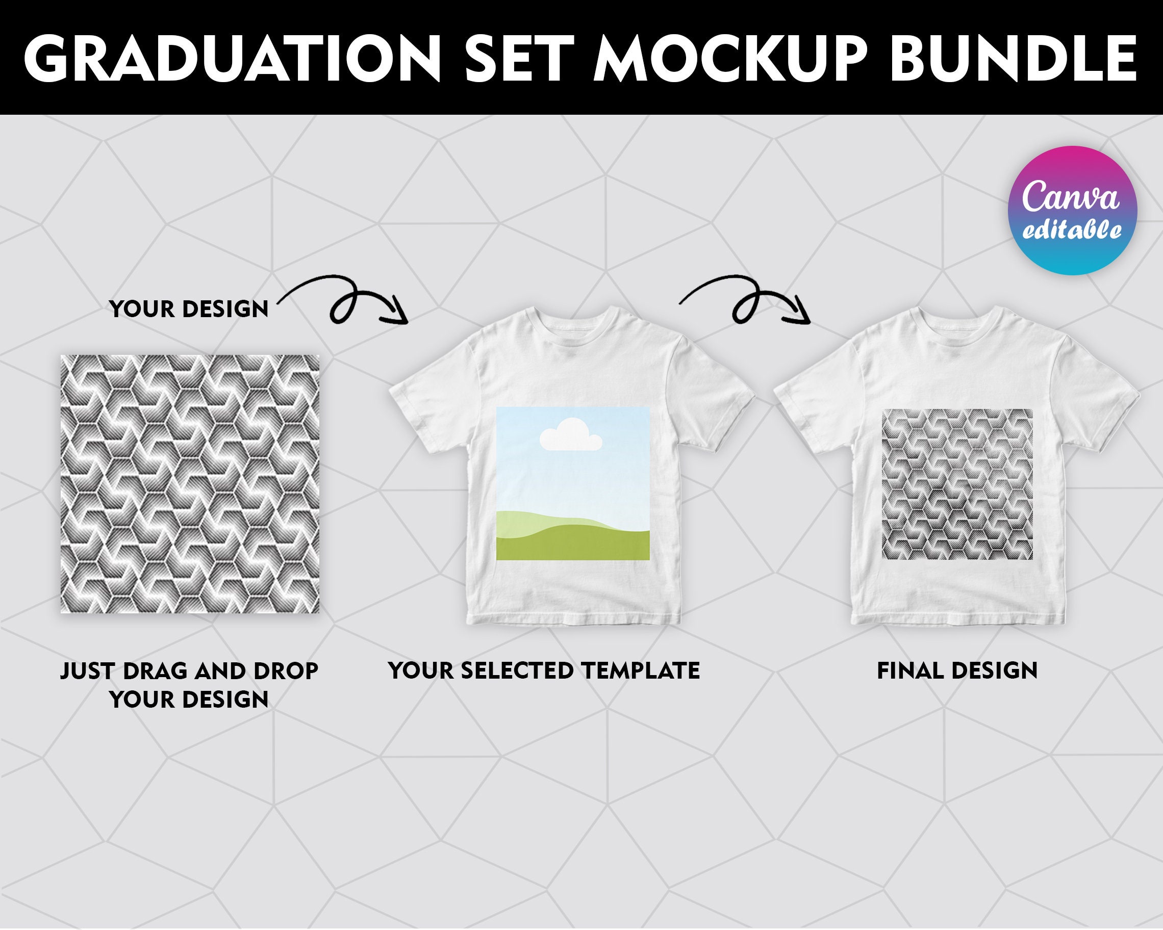 Graduation Mockup Bundle, Canva Editable, Sublimation Designs (digital ...