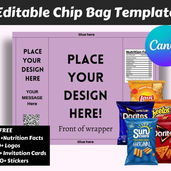 Chip Bag Template for Cricut - Etsy