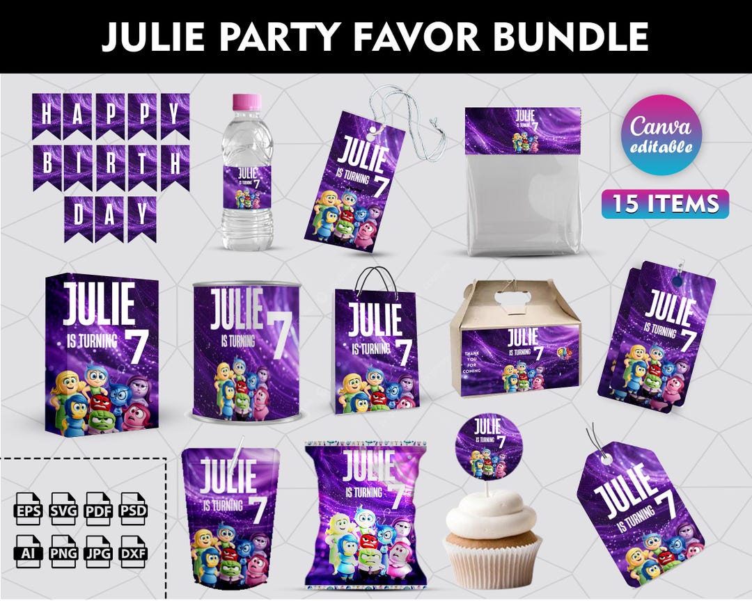 Inside Out Party Favor Bundle, Inside Out Favor Bundle, Custom Party ...