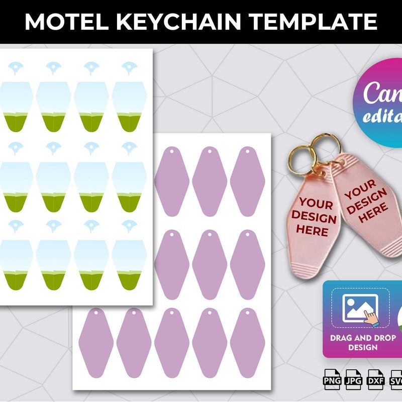 Motel Keychain Template - Etsy