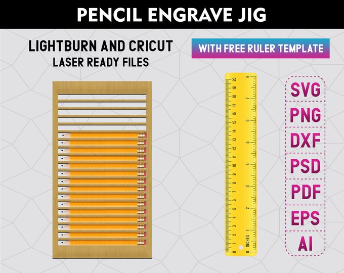 Pencil Engraved, Pencil Jig Svg, Pencil Engrave Jig, Pencil Jig Laser ...