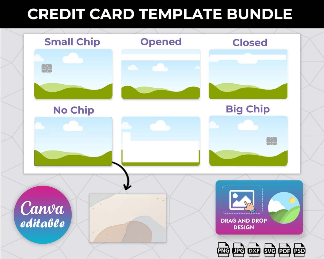 Credit Card Skin Template, Debit Card Cover Template Svg, Credit Card ...