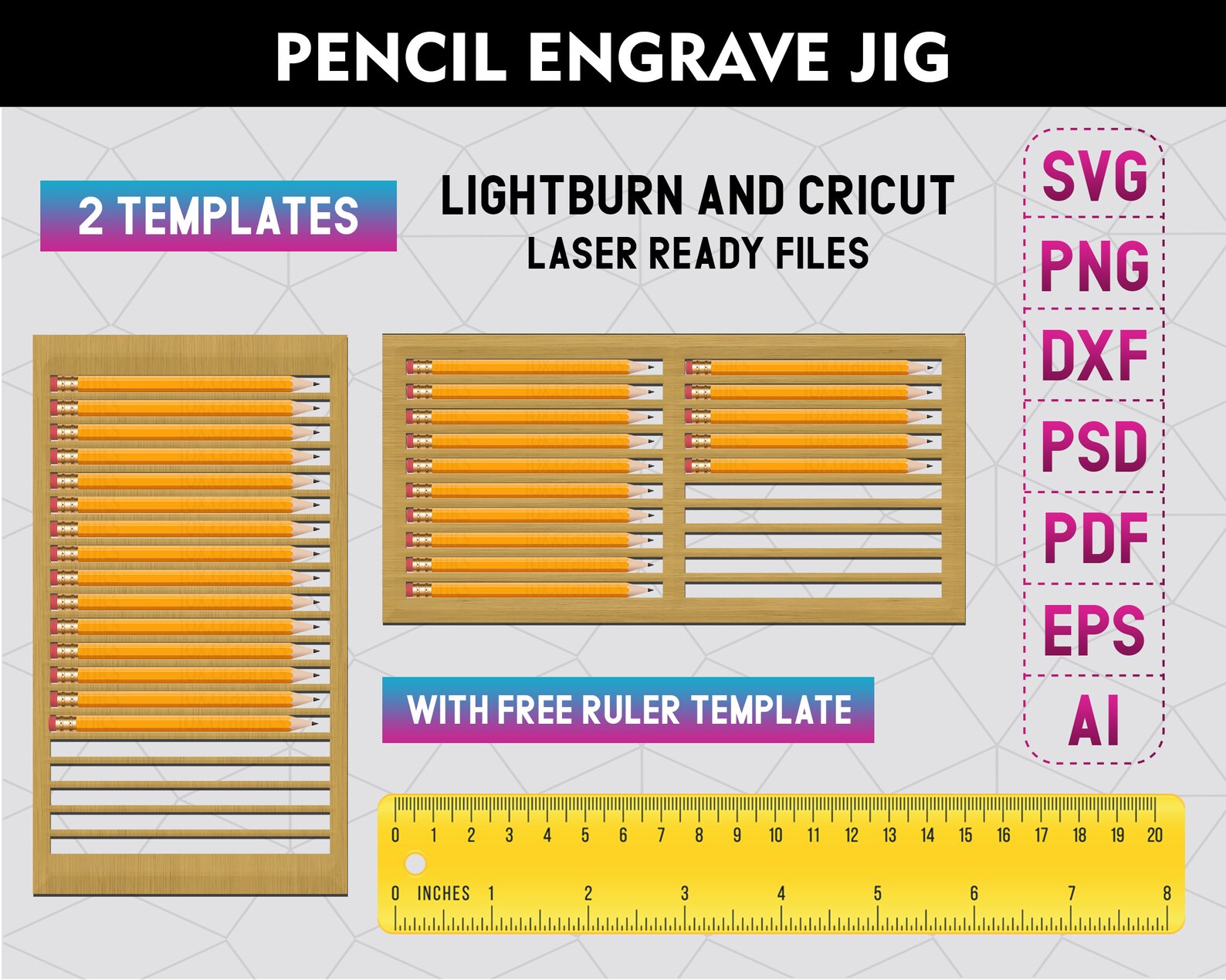 Pencil Engraved Pencil Jig Svg Pencil Engrave Jig Pencil - Etsy