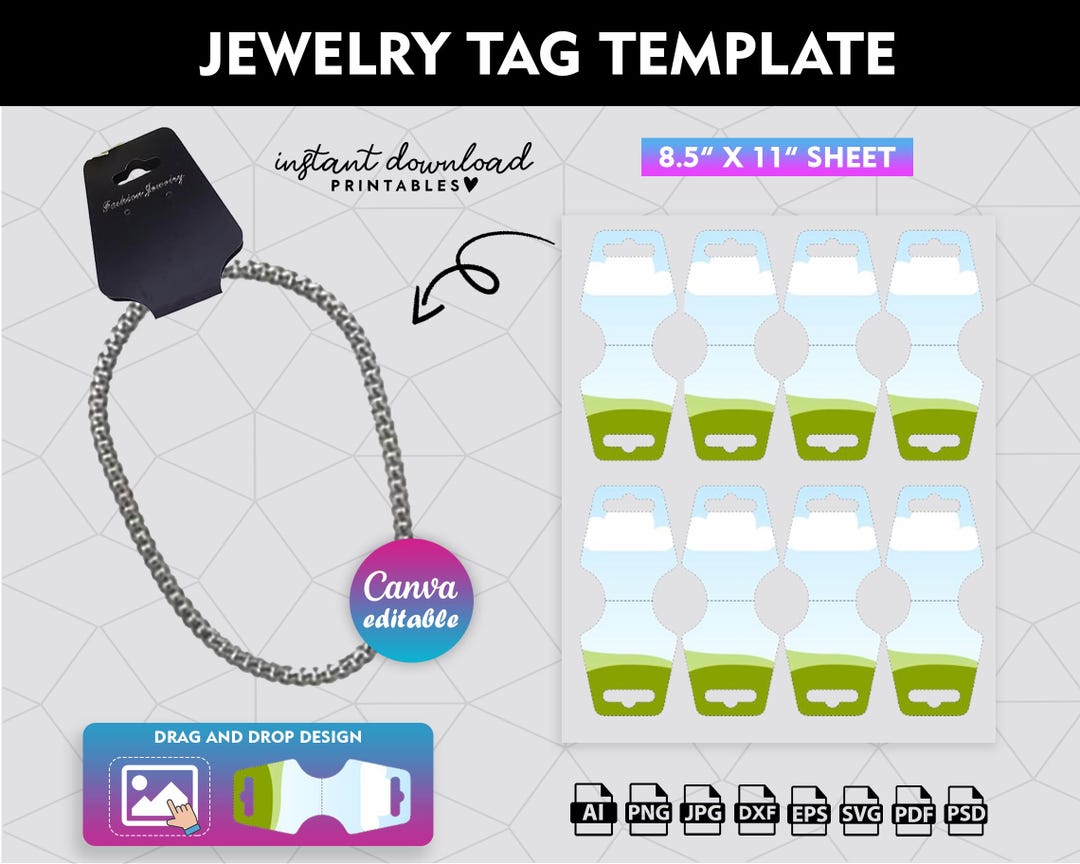 Jewelry Tag Template, Canva Editable (digital Download) - Etsy
