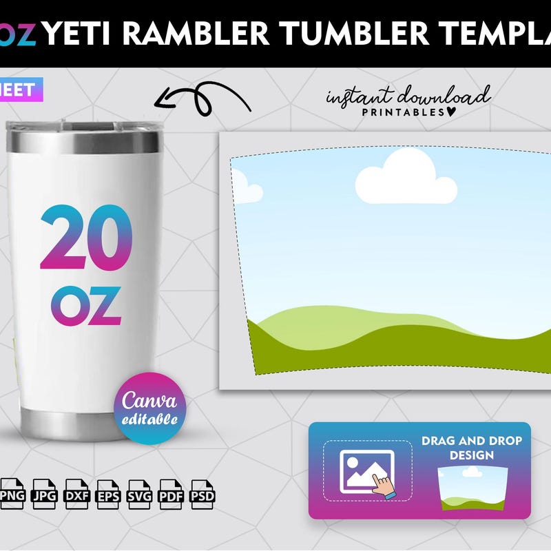 Yeti Sticker Template - Etsy