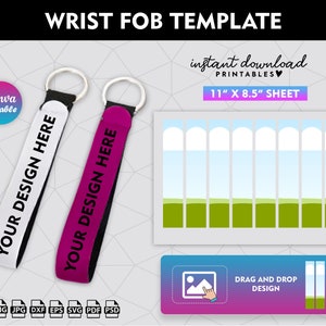 Wrist Fob Template Svg, Wristlet Sublimation Template, Wristlets ...