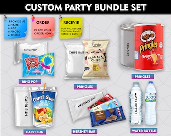 4 Custom Party Favor Bundle, Custom Party Favors, Custom Birthday ...