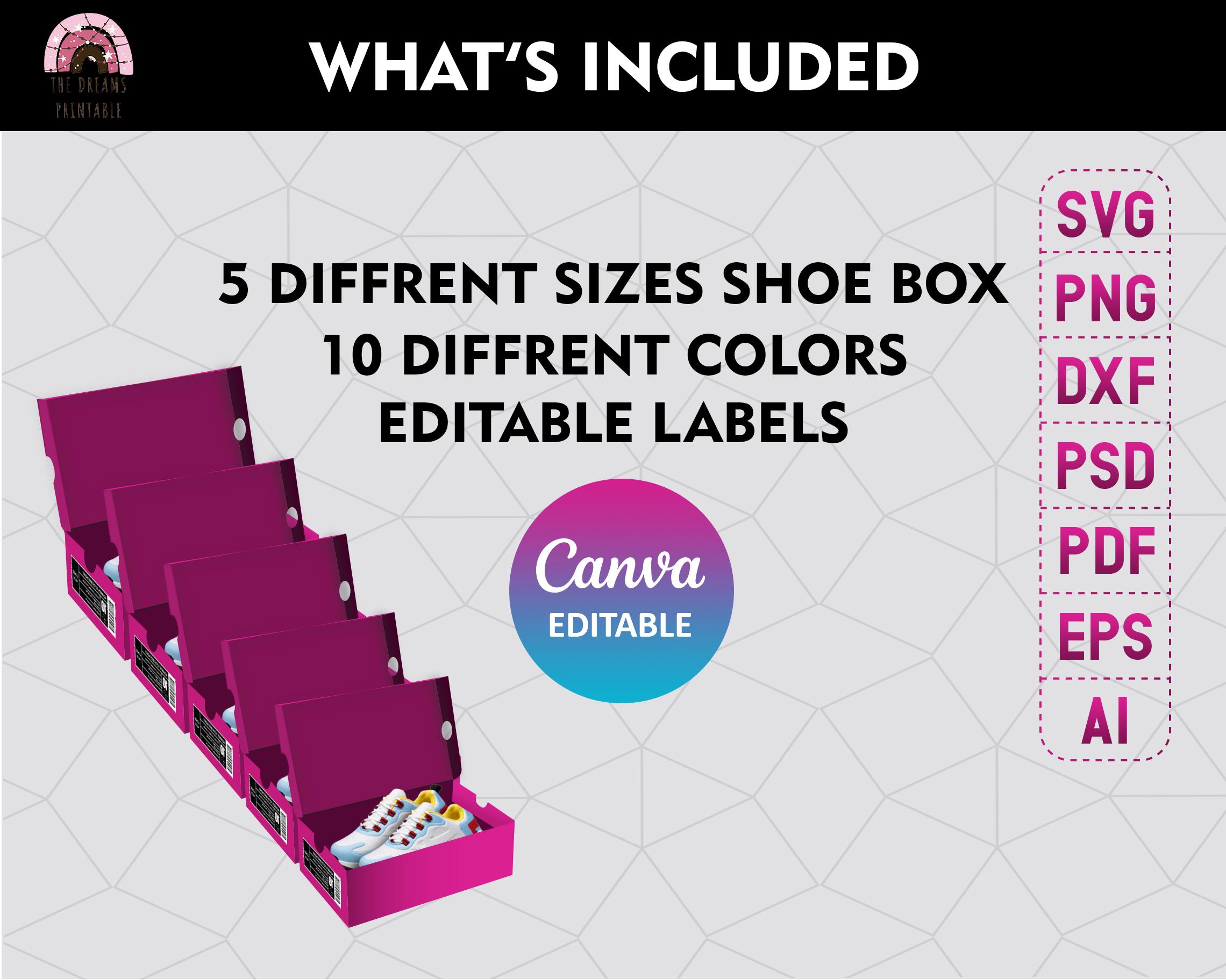Shoe Box Template Bundle, Sneaker Box Template Bundle Svg, Shoe Box ...