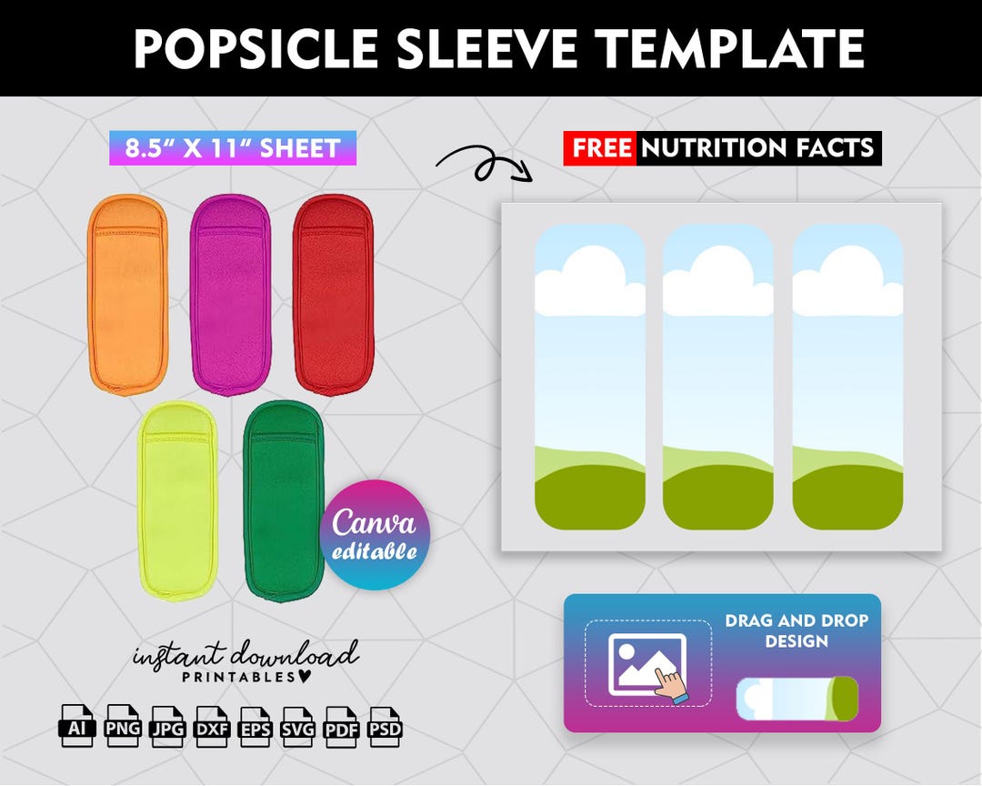 Popsicle Sleeve Template, Popsicle Sleeve Svg, Popsicle Sleeve Labels ...