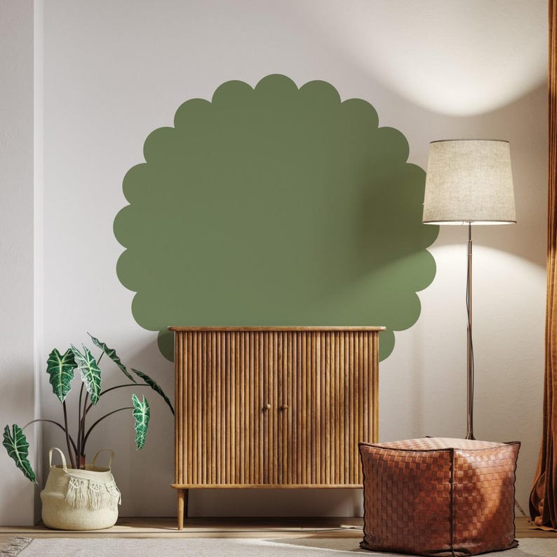 Wall Sticker Circle Scallop, Round Wall Decals, Big Wall Stickers, Kids ...