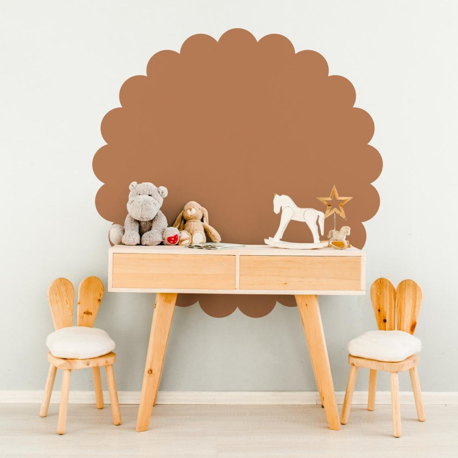 Wall Sticker Circle Scallop, Round Wall Decals, Big Wall Stickers, Kids ...