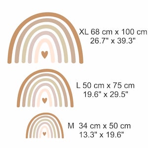 Wall Sticker Rainbow Drawn With a Heart, Neutral Colors, Boho Rainbow ...