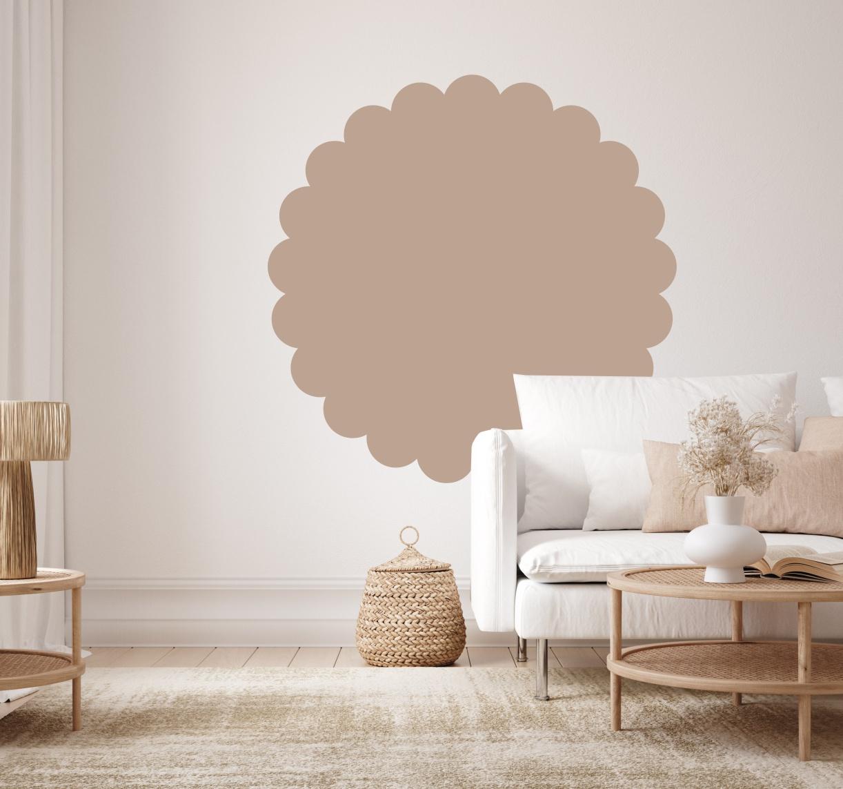 Wall Sticker Circle Scallop, Round Wall Decals, Big Wall Stickers, Kids ...