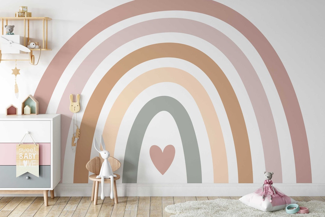 Rainbow Wallpaper, Kids Room Decoration, Peel and Stick Wallpaper ...