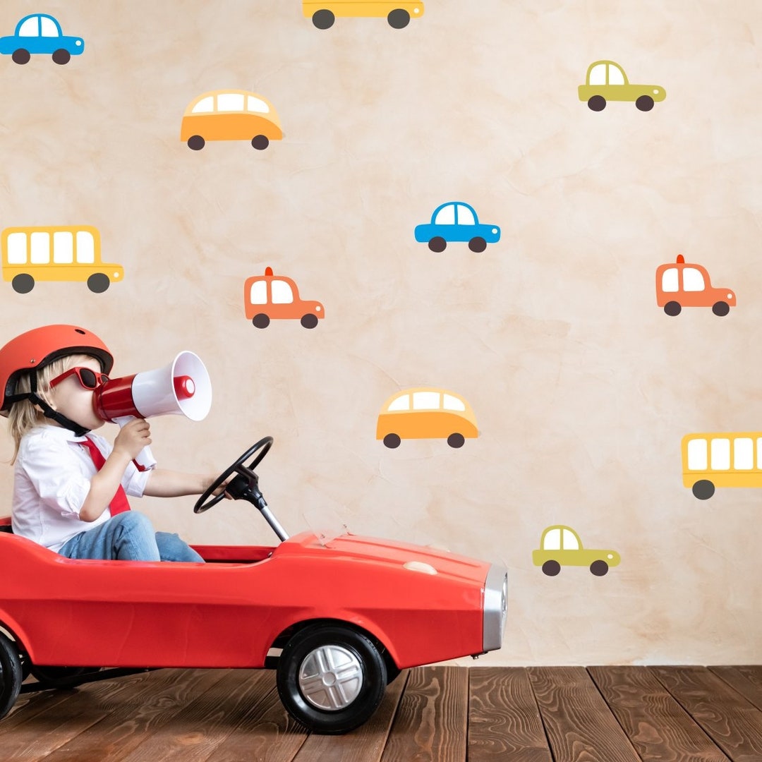 Toy Cars Stickers, Colorful Cars Decals, Wallstickers for Boys, Boy ...