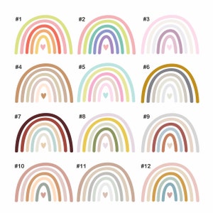 Wall Sticker Rainbow Drawn With a Heart, Neutral Colors, Boho Rainbow ...