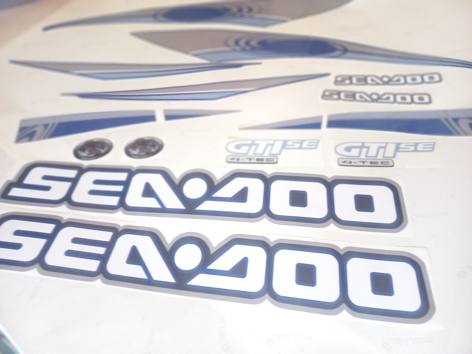 Custom Decals Kit For"sea-doo Gti Se 155 4-tec" Blue & Grey-model 2006 ...