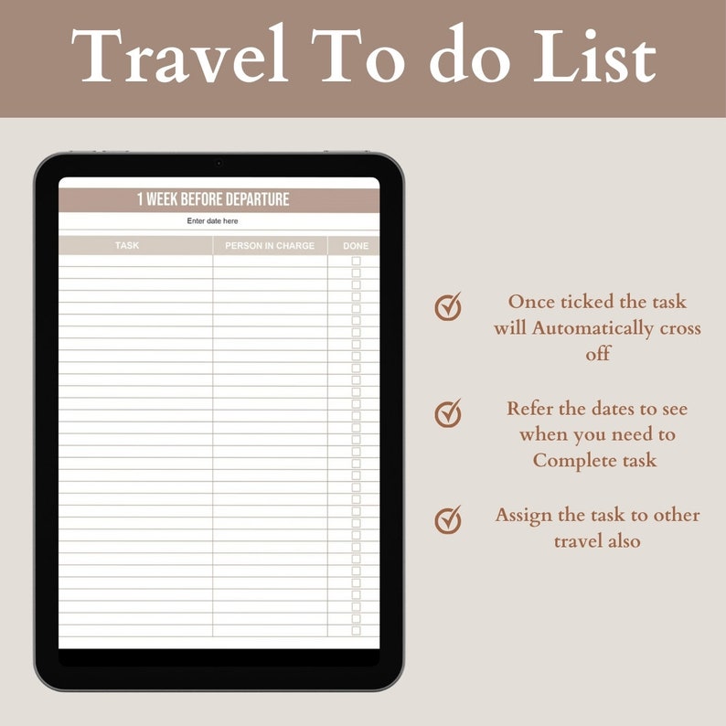 Ultimate Travel Planner Checklist Spreadsheet, Vacation Organizer ...