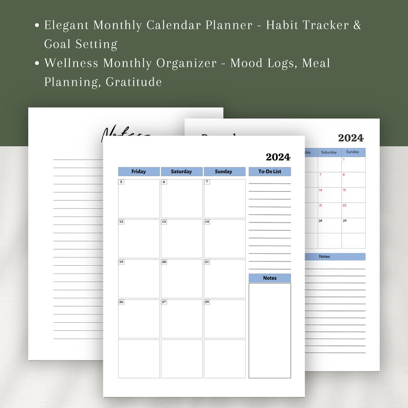 Printable Planner Bundle: Daily Weekly Monthly Planner, Meal Planner ...