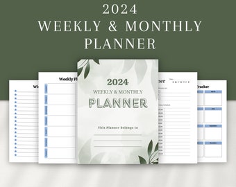 Printable Planner Bundle Daily Weekly Monthly Planner Meal Planner ...