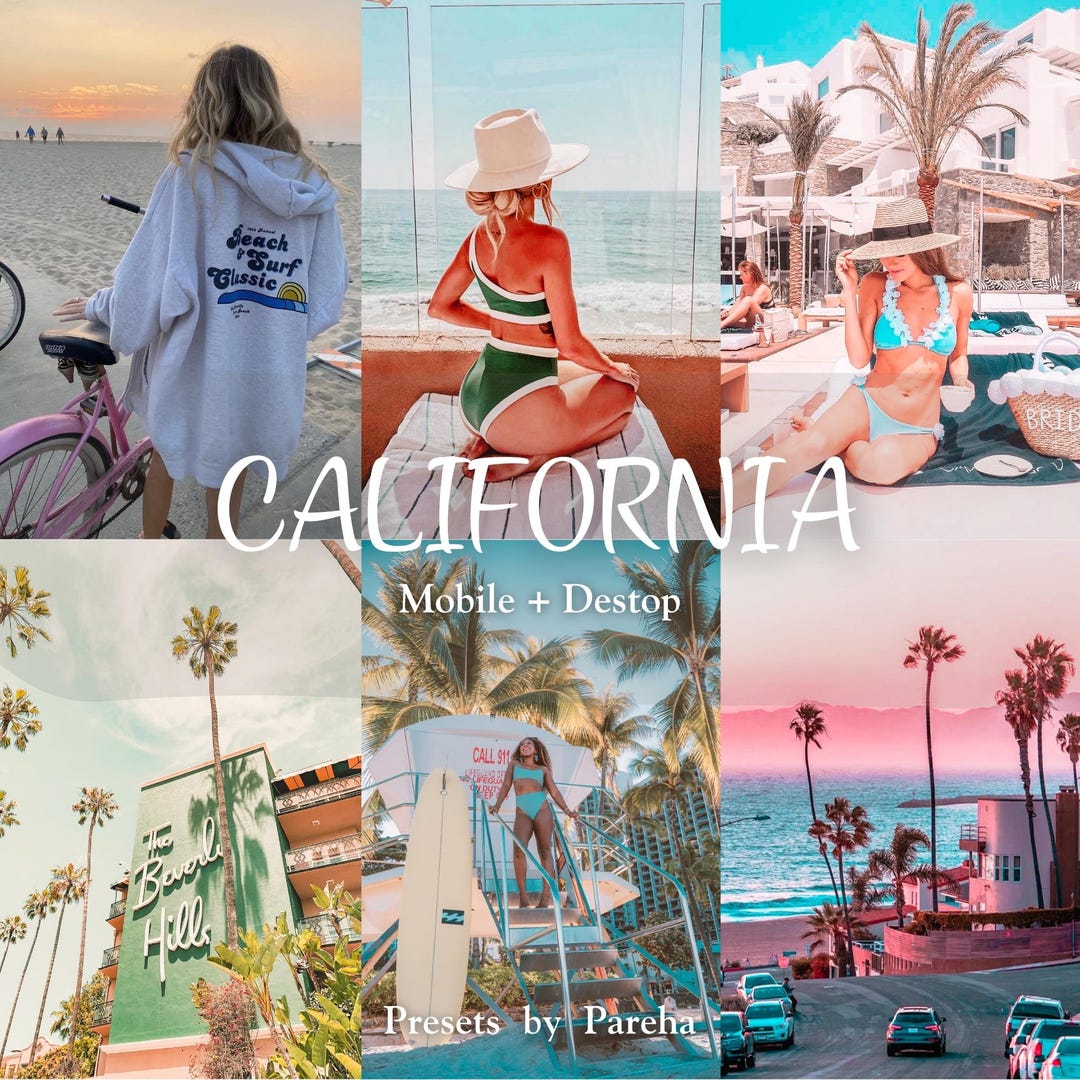 9 Summer Preset California, Desktop & Mobile Lightroom Presets, Travel ...