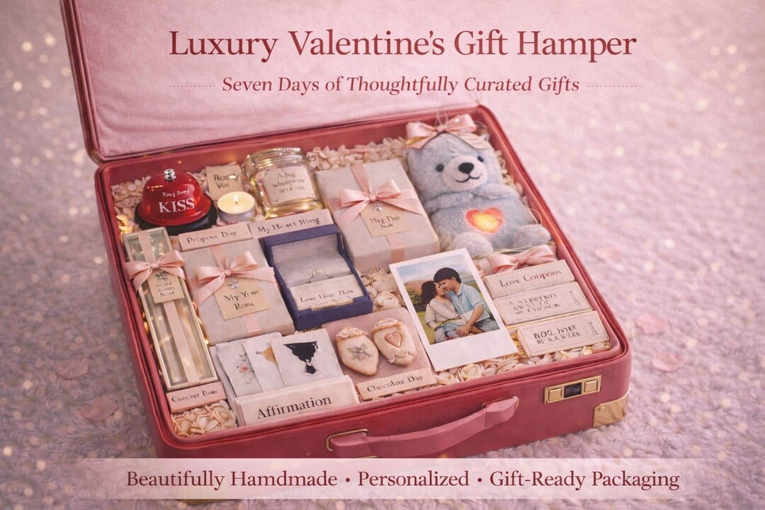 Romantic Gift Hamper for Girlfriend | 7 Days of Love, Rose, Teddy ...