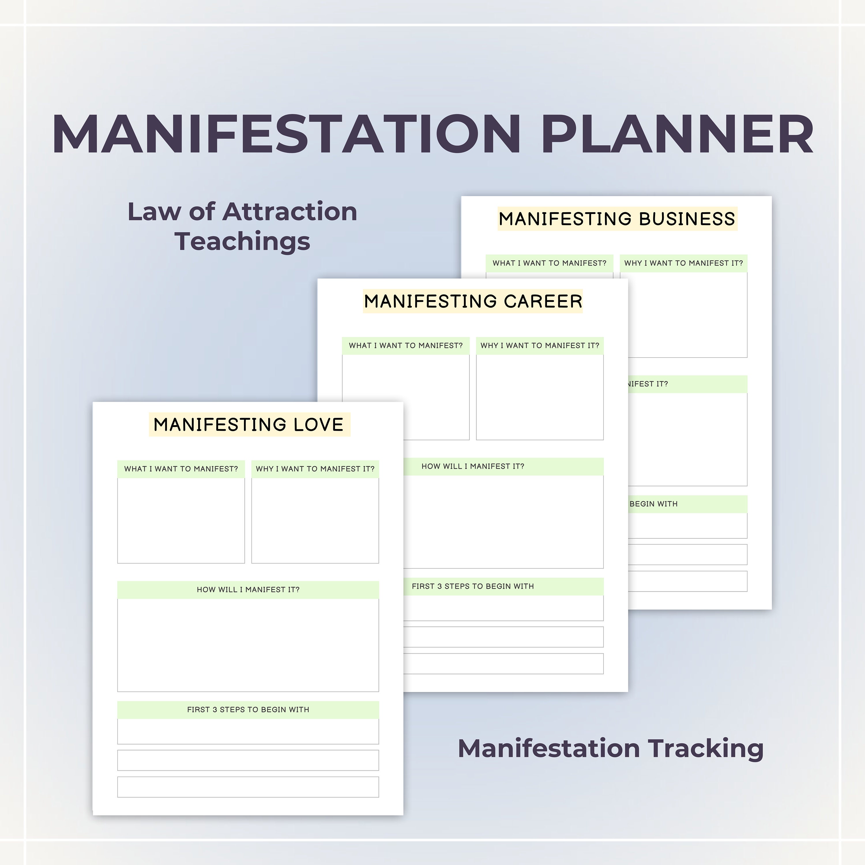 2024 Manifestation Planner Manifest Your Dreams & Goals, Vision Board ...