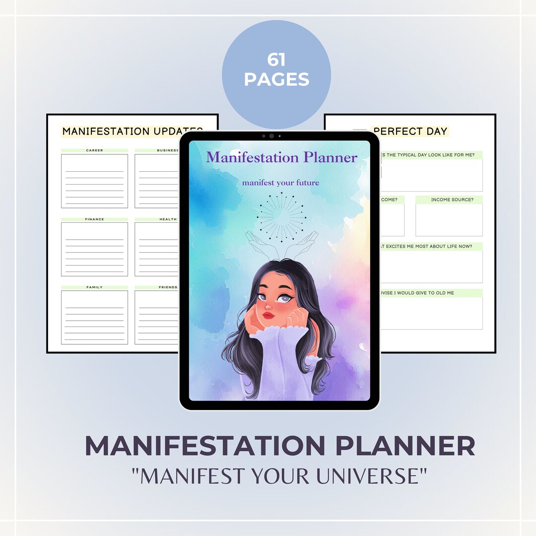 2024 Manifestation Planner - Manifest Your Dreams & Goals, Vision Board ...