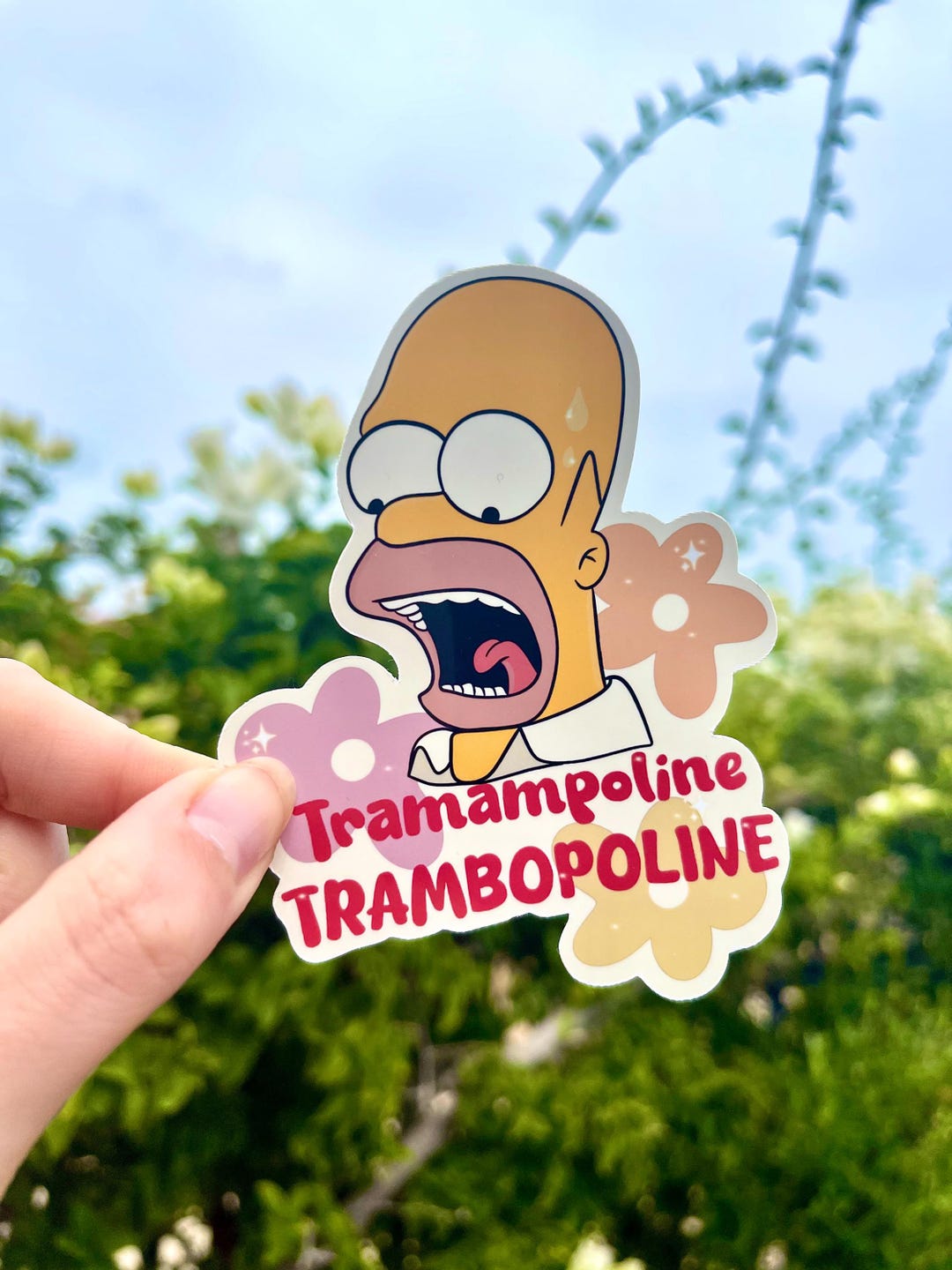 Homer Simpson Trampoline Gif Sticker, the Simpsons Meme Inspired Funny ...