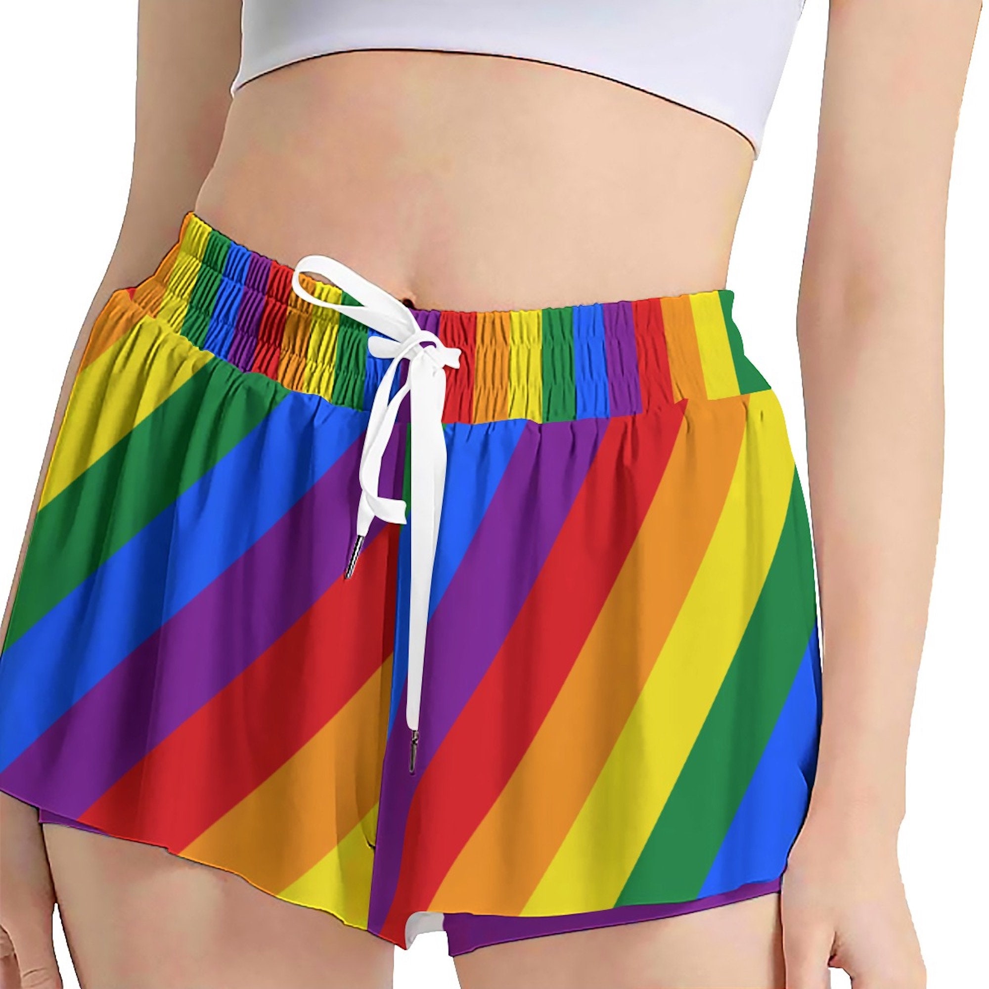 Rainbow Pride Skorts Rainbow Pride Flag Design Skin-tight - Etsy