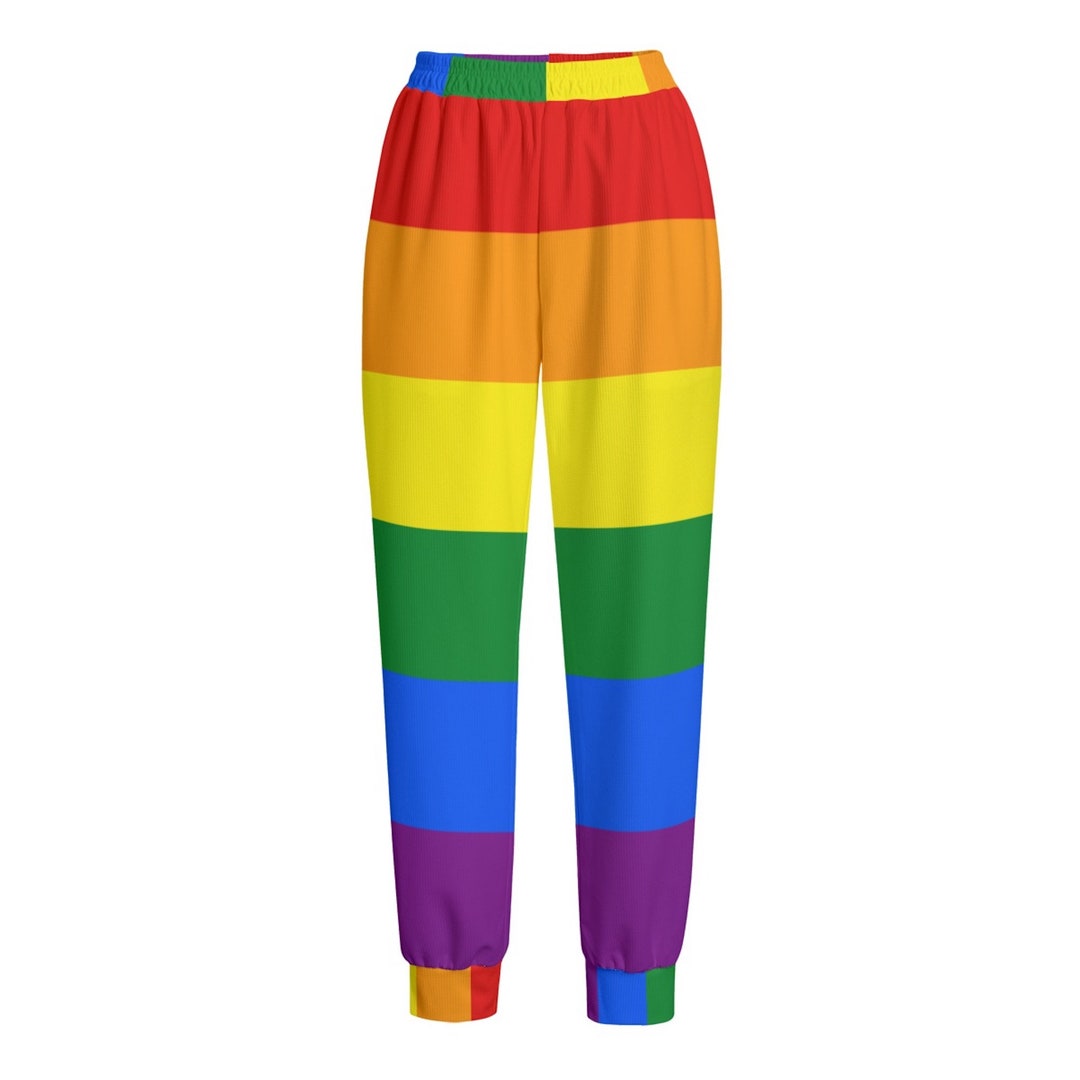 Gay Rainbow Pride Casual Pants Colors of Rainbow Pride Flag LGBTQIA Clothing Comfortable and ...