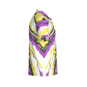 Non-binary Pride Polo Shirt | Design in Colors of Non-binary Pride Flag LGBTQIA+ Clothing Gift ...