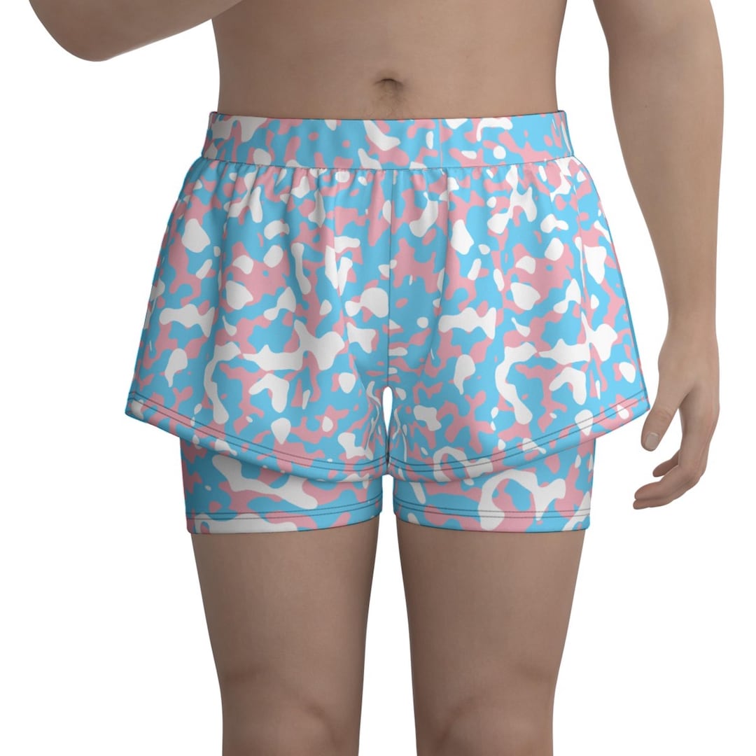 Transgender Pride Shorts Trans Pride Camo Design Skin-tight Layer Under ...