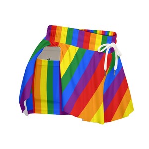 Rainbow Pride Skorts Rainbow Pride Flag Design Skin-tight Shorts Under ...