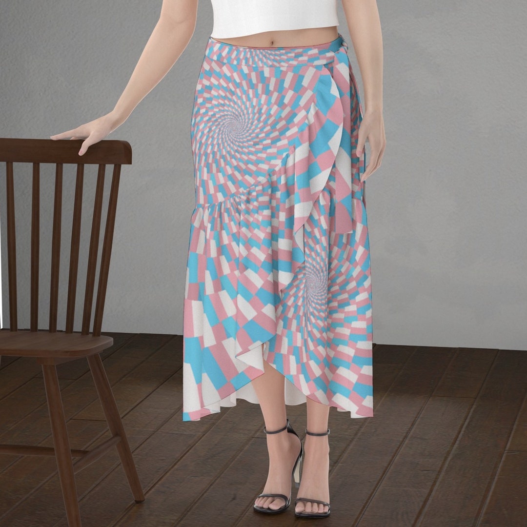 Transgender Pride Wrap Skirt Transgender Pride Flag Spiral Design Trans ...