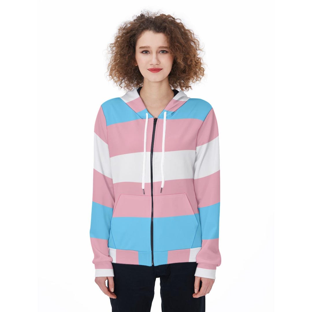 Transgender Pride Hoodie Trans Pride Flag Striped Design Sizes to 5XL ...