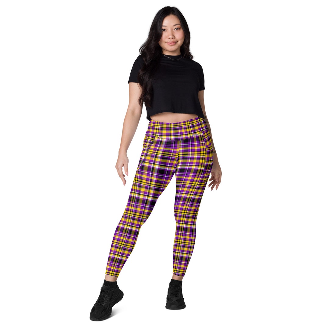 Non-binary Pride Flag Leggings With Pockets Enby Plaid Design LGBTQ+ ...