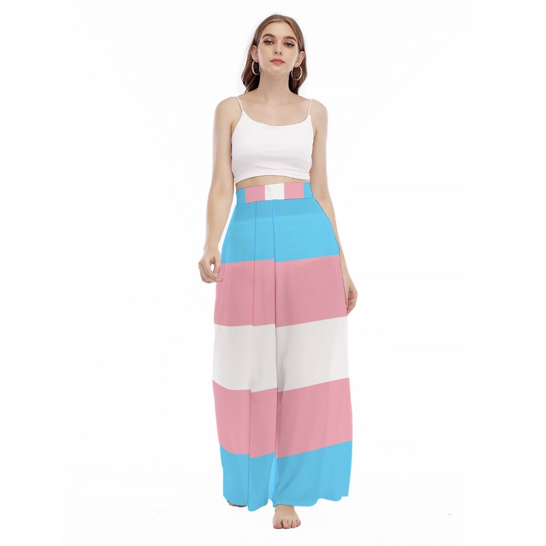 Transgender Pride High-waist Wide-leg Pants | Colors of the Trans Pride ...