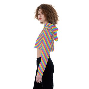 Pansexual Pride Crop Top Hoodie Pan Pride Flag Striped Design Sizes to ...