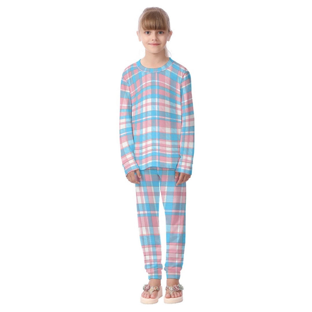 Transgender Pride Kid's Pajama Set With Plaid Colors of Transgender ...