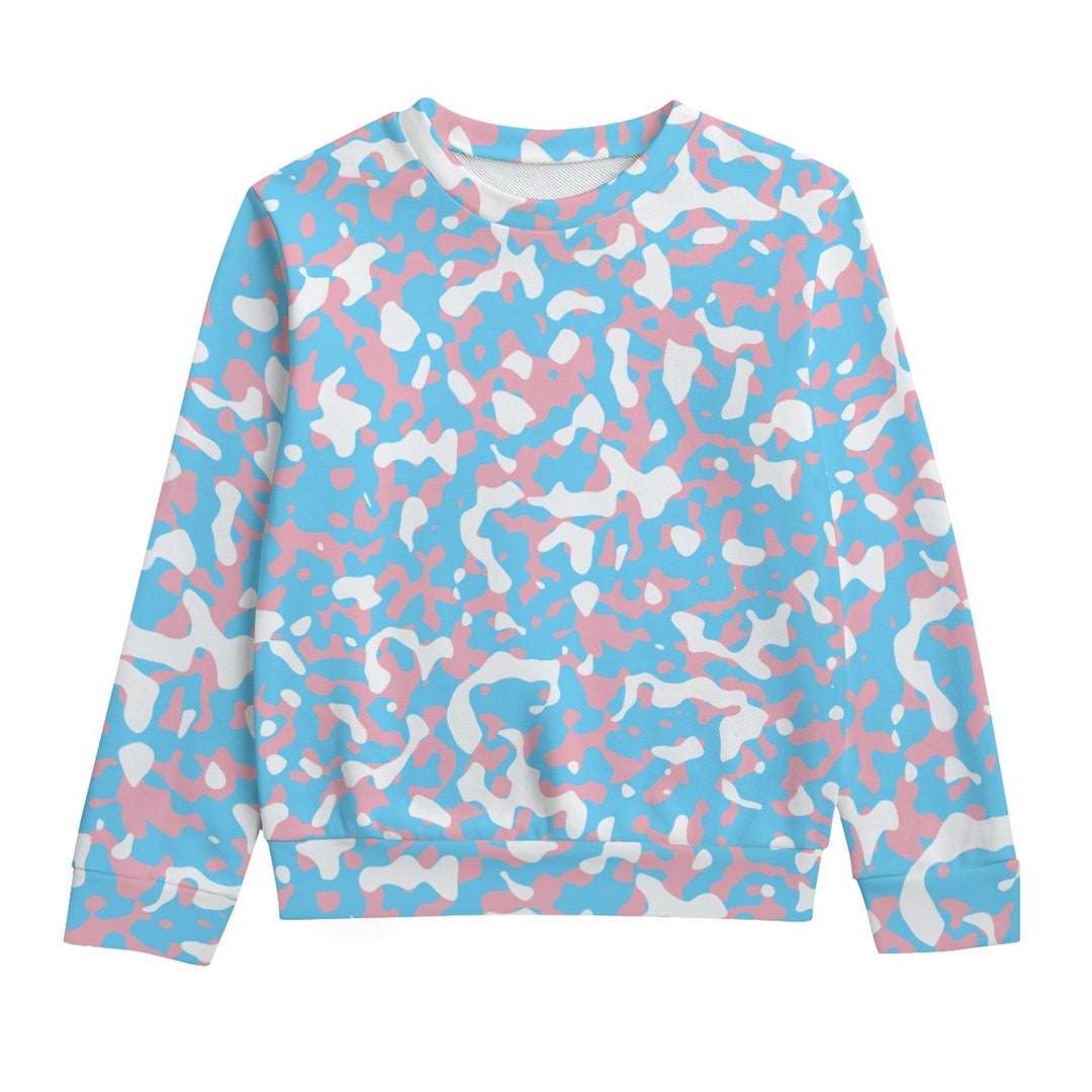 Transgender Pride Kids Cotton Sweatshirt Camo Colors of Trans Pride ...