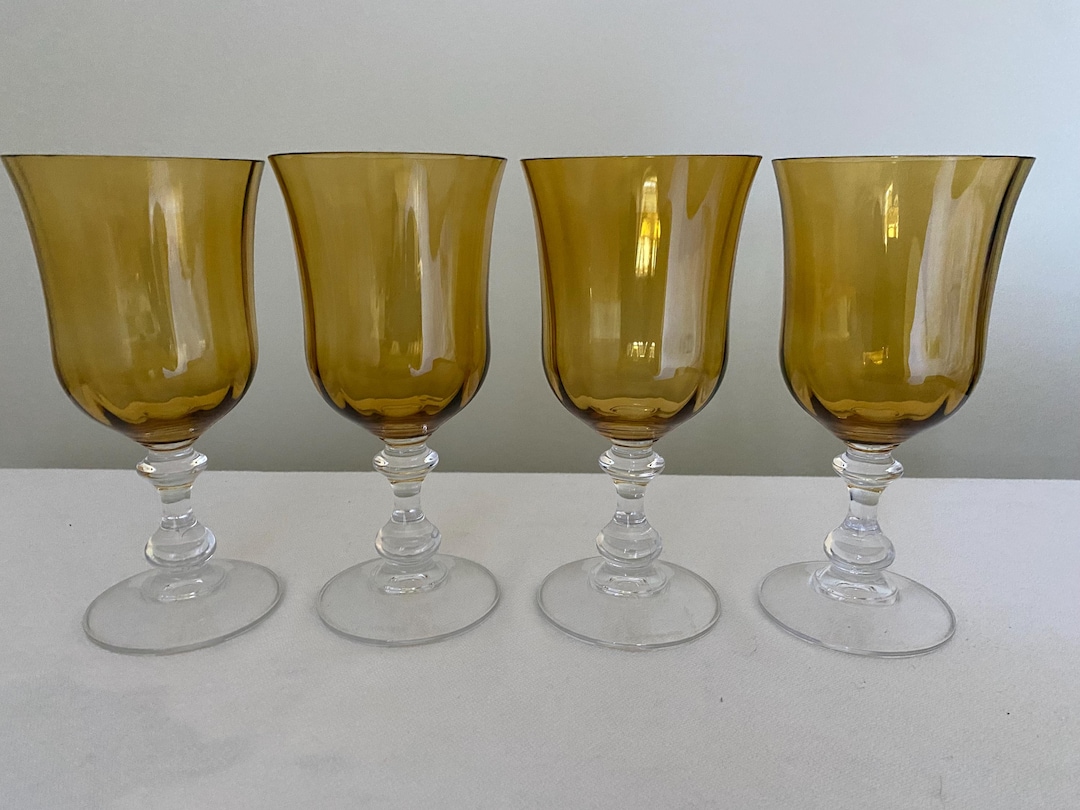 French Countryside Amber Water Goblet by Mikasa - Etsy