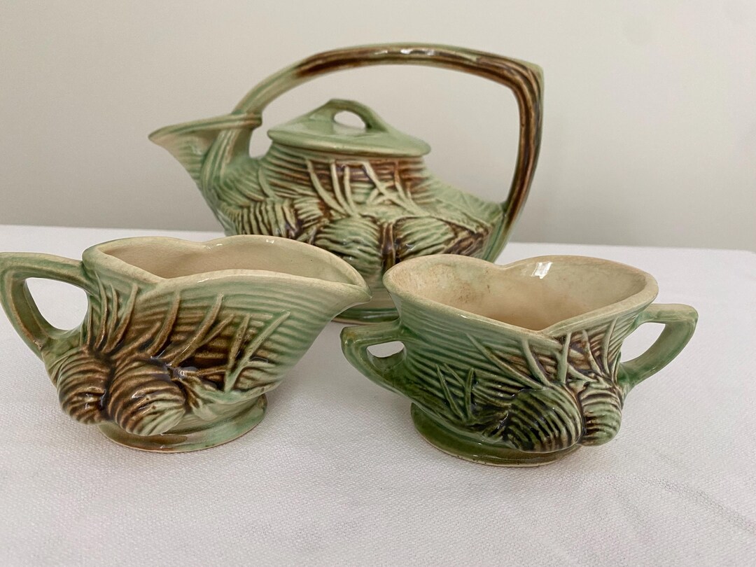 Mccoy Pine Cone Tea Set, Made in 1946 - Etsy
