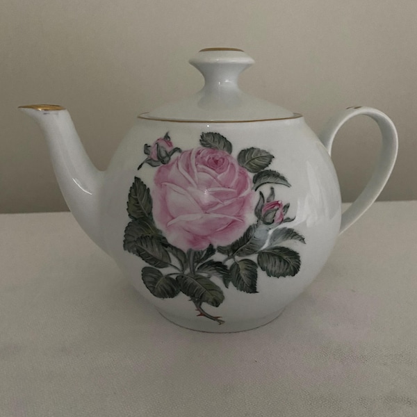Pink Rose Teapot - Etsy