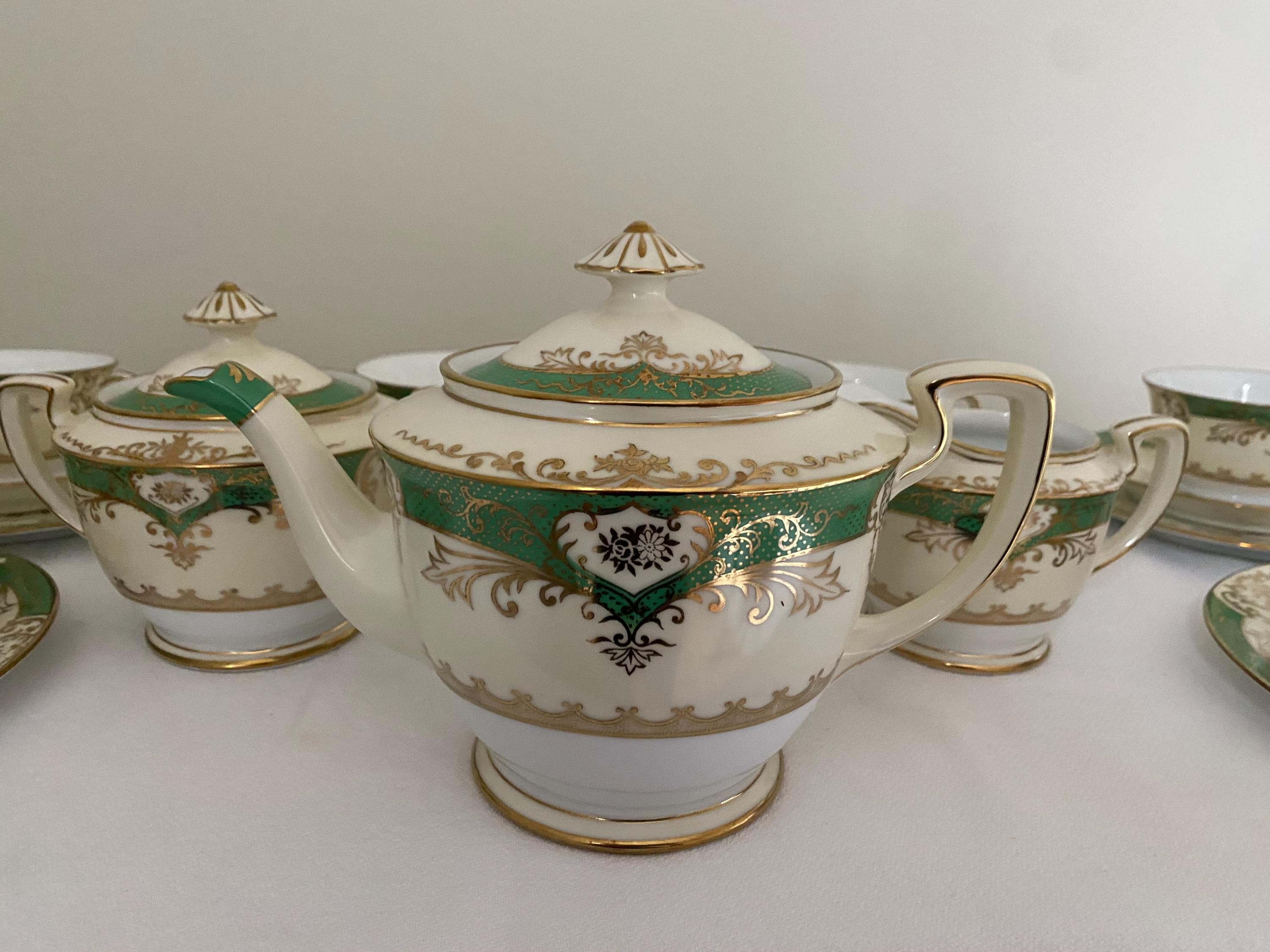 Antique Noritake Dessert Tea Set: Hand Painted Gold, 21-piece (1918 ...