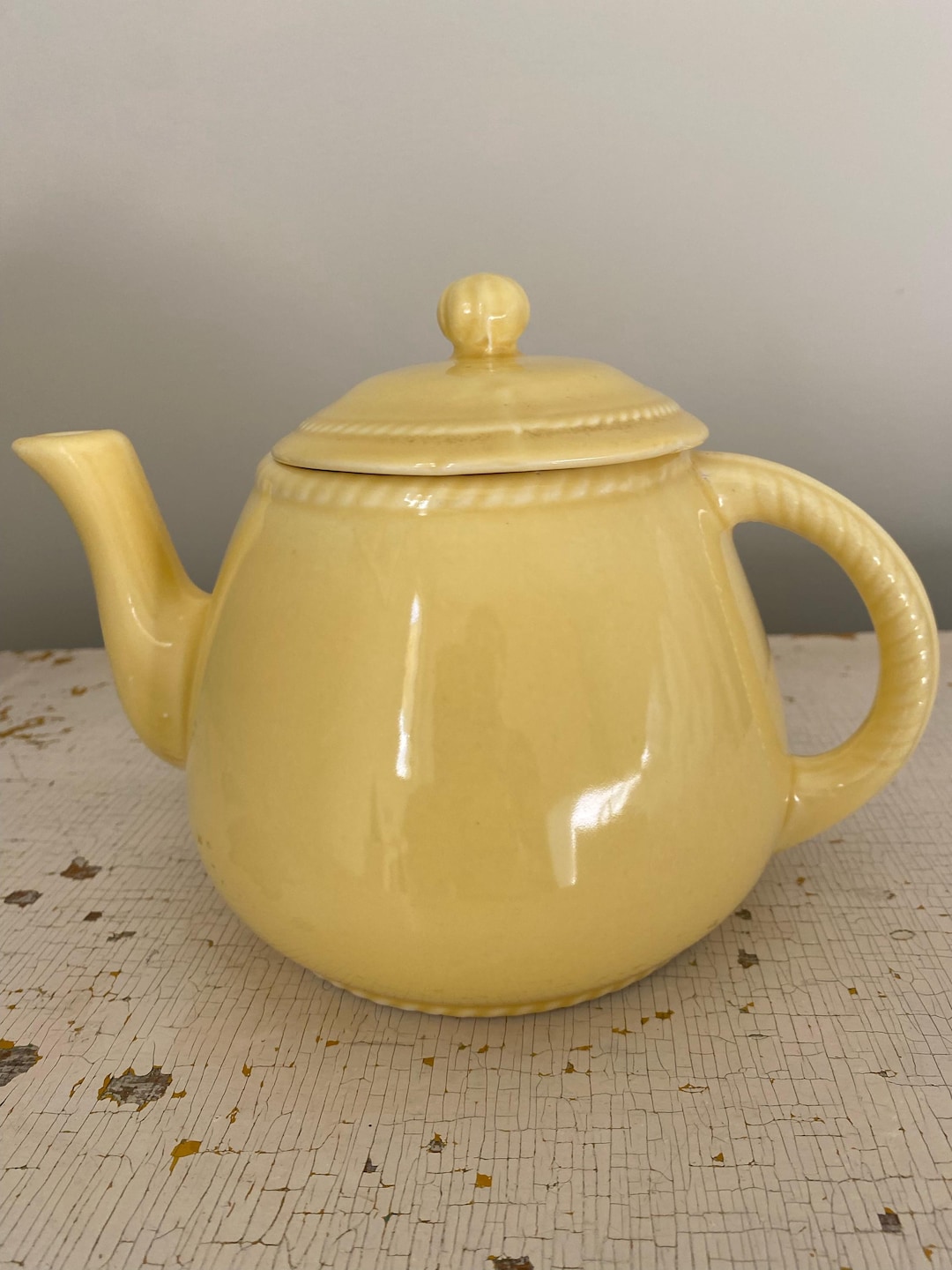 Darling Vintage Yellow Teapot - Etsy