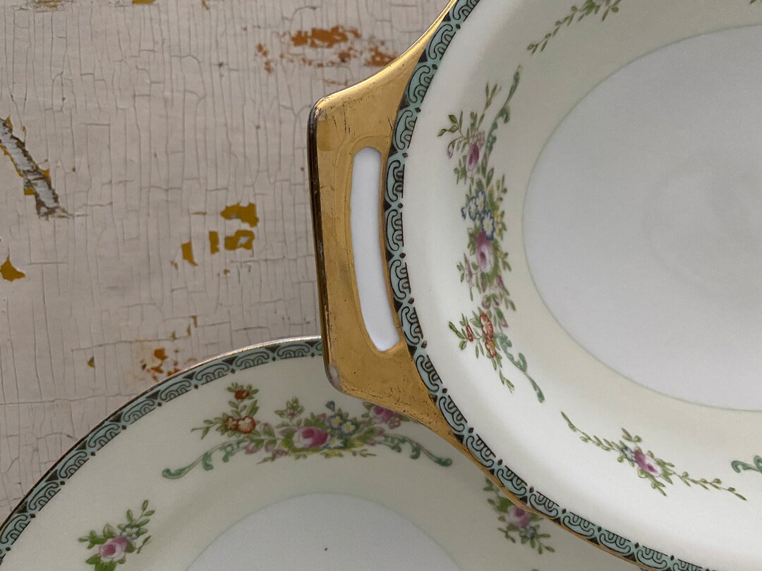 Vintage Meito China Serving Set, Two Beautiful Platters, Serving Bowl ...