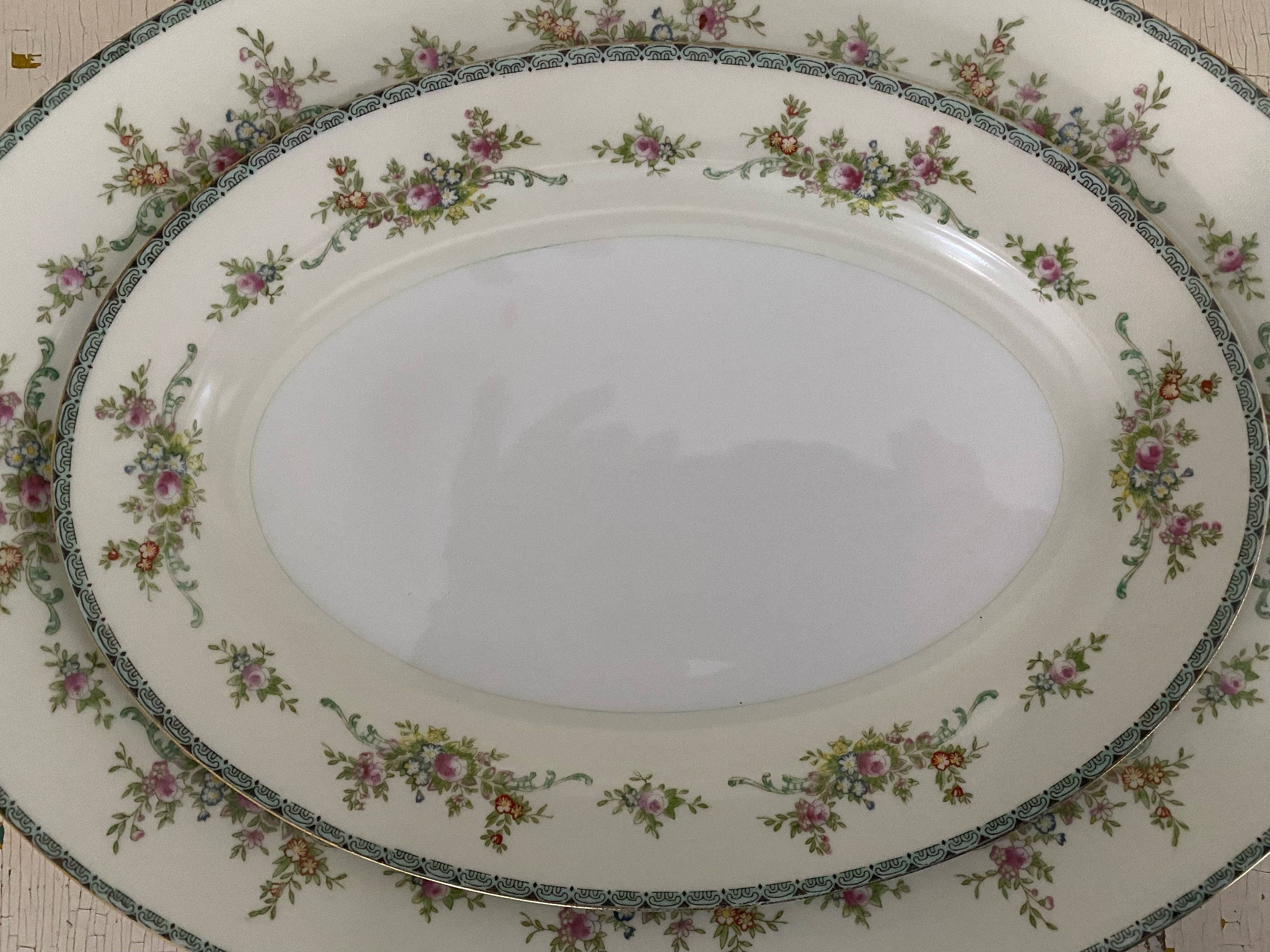 Vintage Meito China Serving Set Two Beautiful Platters - Etsy